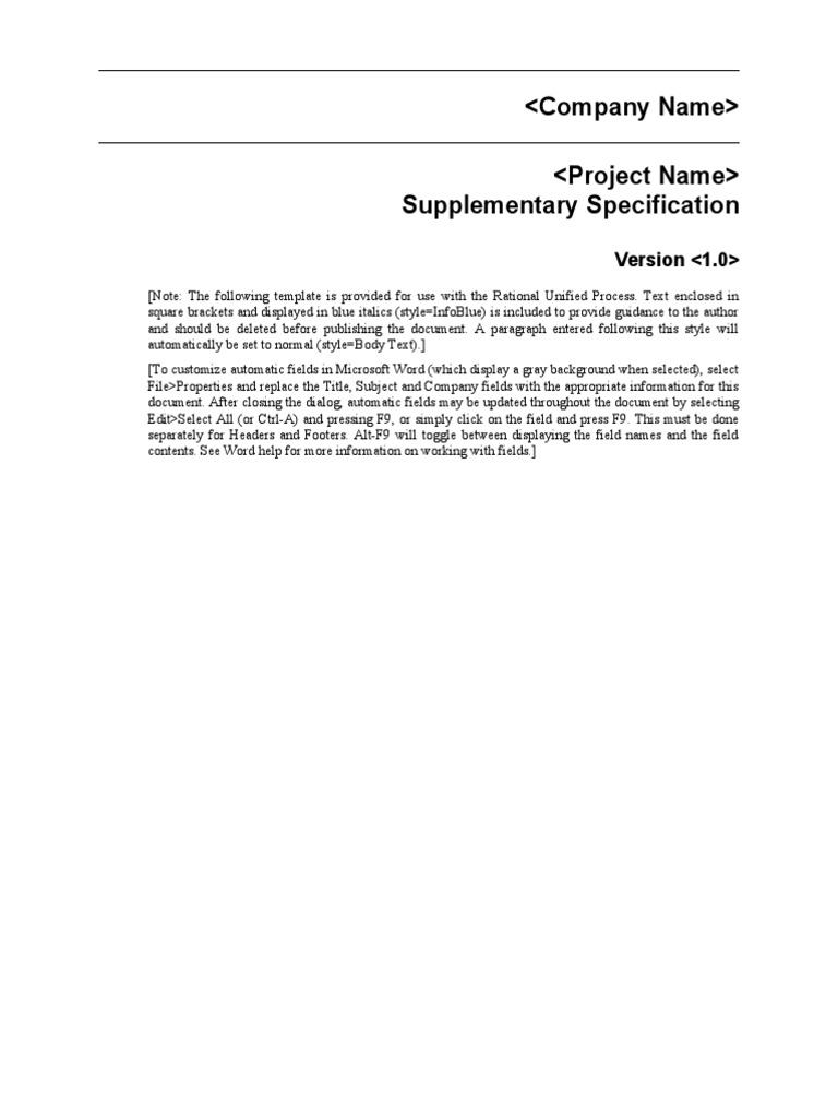 Supplementary Specification Pdf Specification Technical Standard 0037