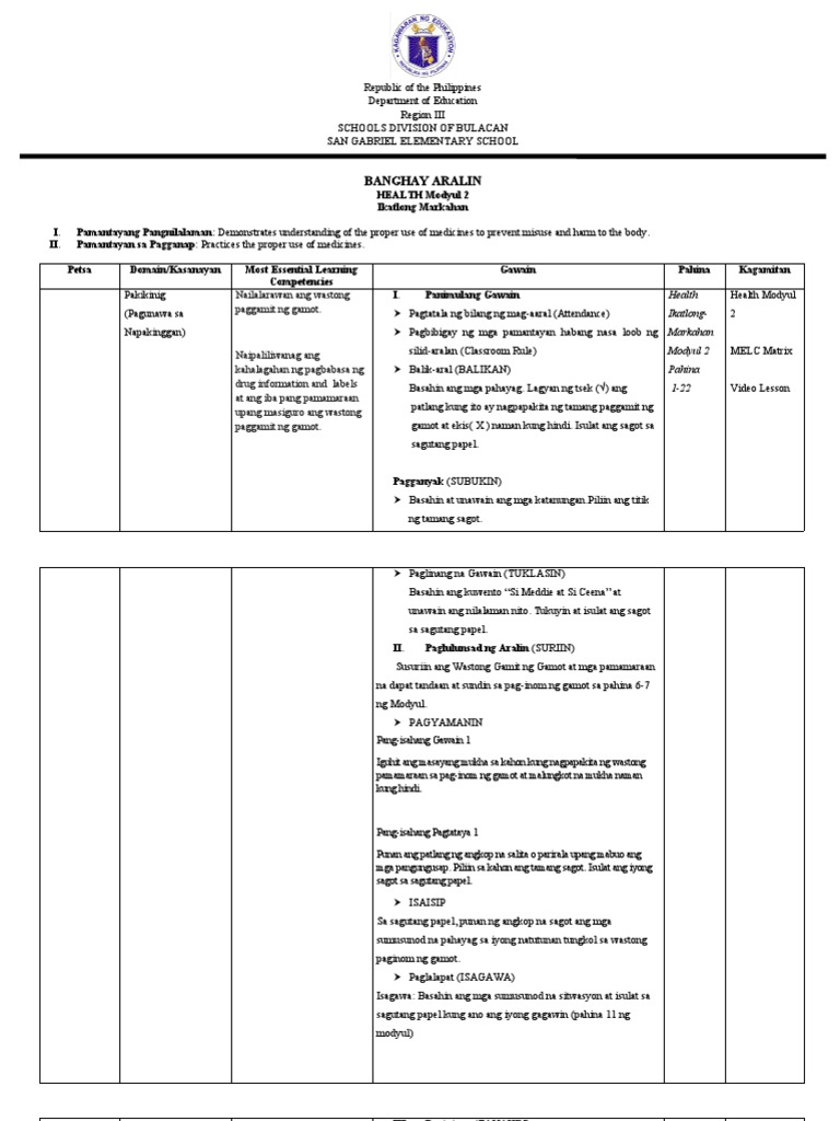 DLP in HEALTH - COT 2nd | PDF