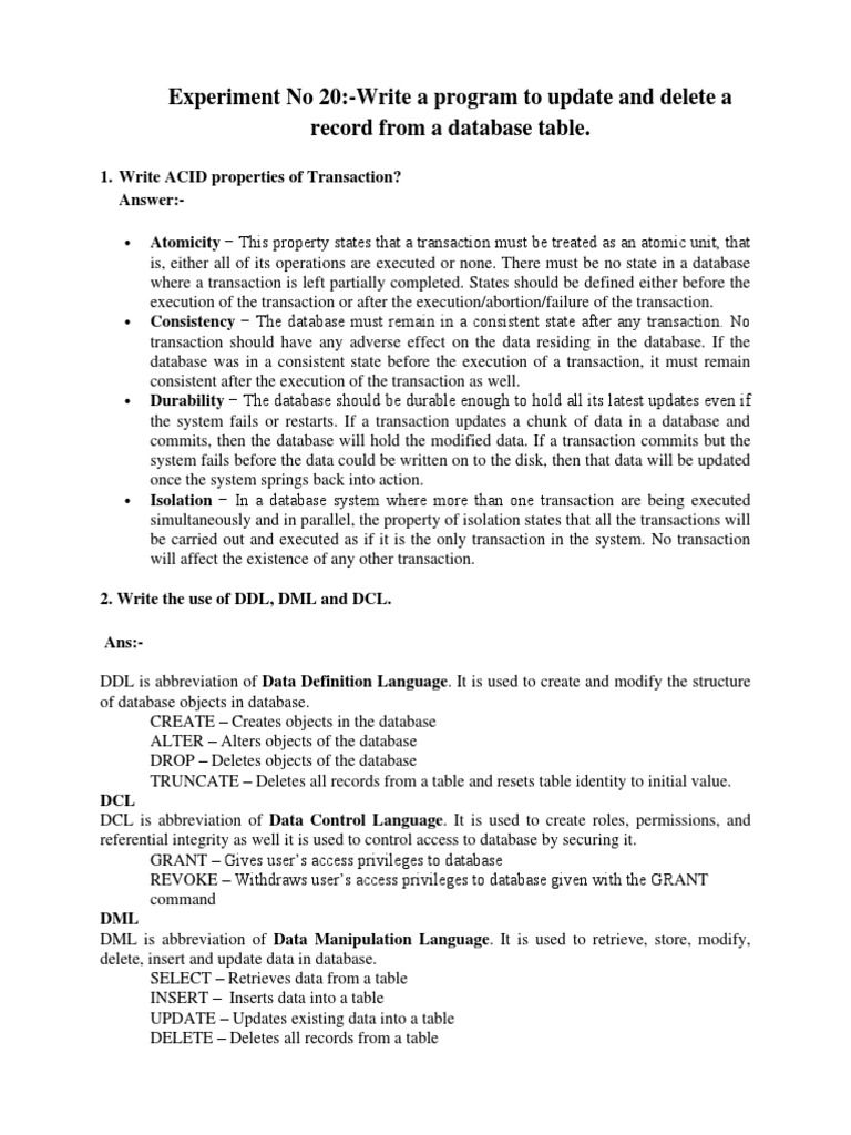 QA AJP 22517 Exp 20 | PDF | Database Transaction | Computer Science