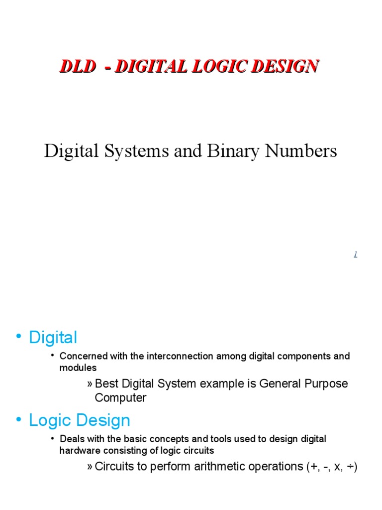 DLD - Digital Logic Design | PDF | Digital Signal | Analogue Electronics DLD - Digital Logic Design | PDF | Digital Signal | Analogue Electronics