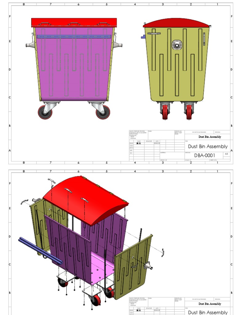 Dust Bin Assembly Drawings | PDF