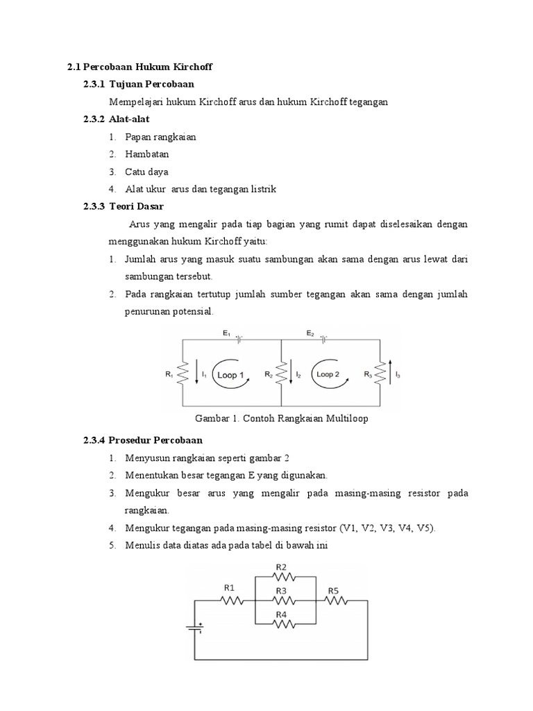 Percobaan Hukum Kirchoff | PDF