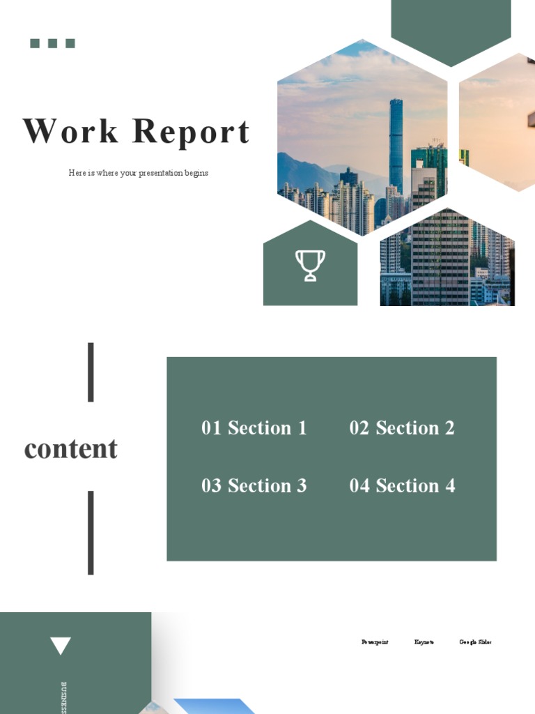 Work Report: Here Is Where Your Presentation Begins | PDF | Microsoft ...
