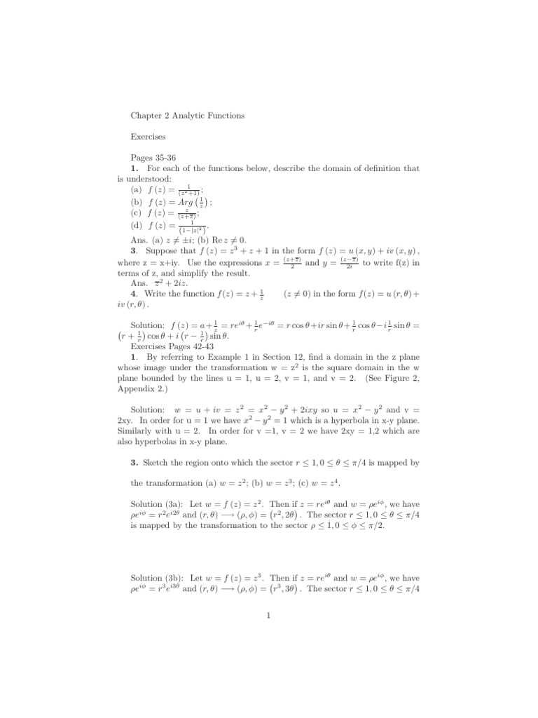 Chapter2 Analytic Functions | PDF | Functions And Mappings | Theoretical Physics