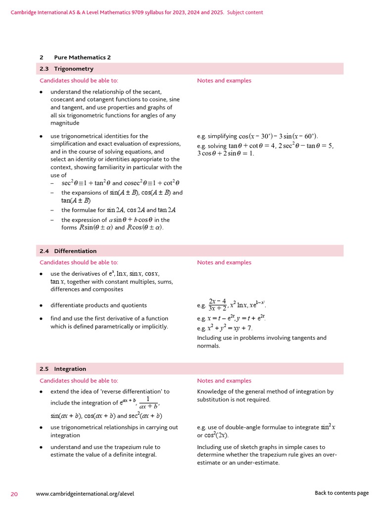 2 Pure Mathematics 2 2.3 Trigonometry: I I I I I I | PDF | Trigonometric Functions | Complex Number