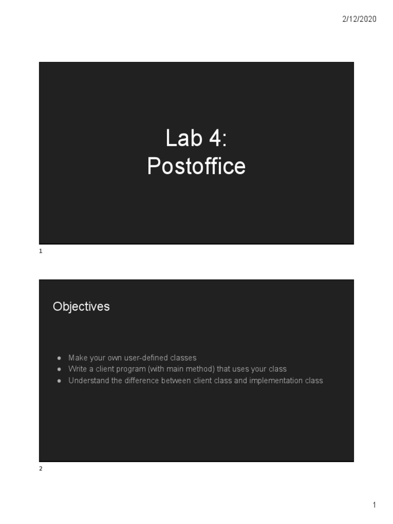 Lab4 Presentation | PDF | Programming | Constructor (Object Oriented ... Lab4 Presentation | PDF | Programming | Constructor (Object Oriented ...