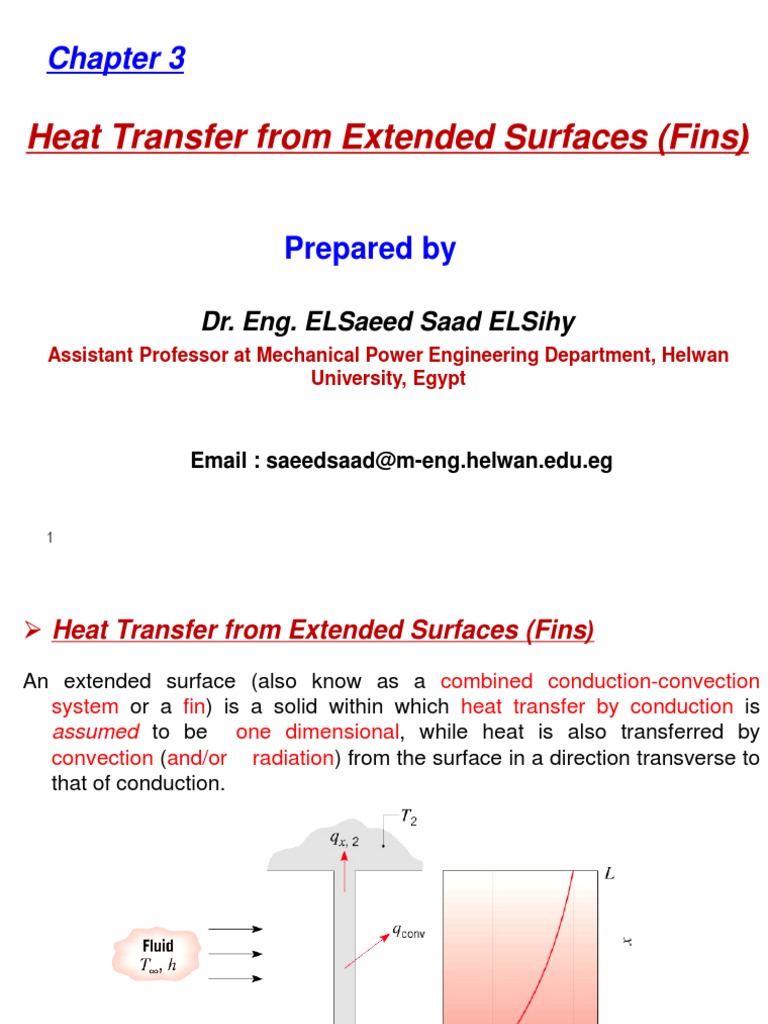 Heat Transfer from Extended Surfaces | PDF | Heat Transfer | Thermal ...