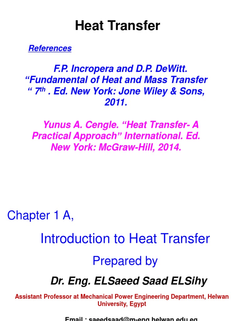 Chapter 1, A, Introduction To Heat Transfer | PDF | Thermal Conduction ...