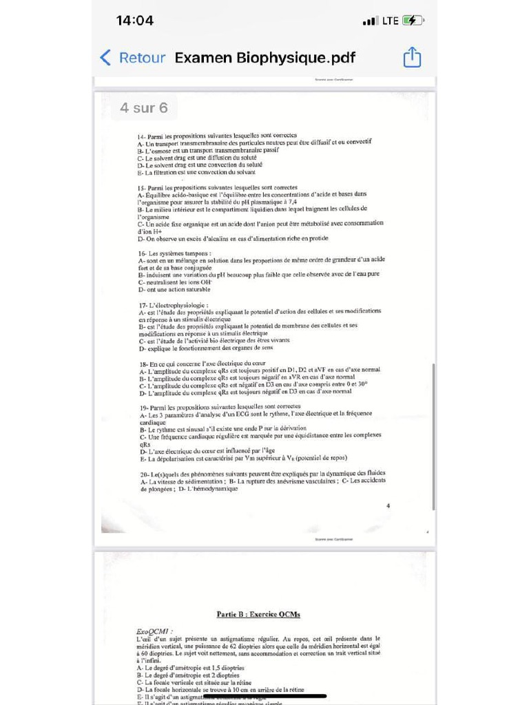 Exos Biophysique | PDF