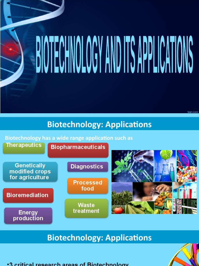 Applications of Biotechnology in Medicine and Agriculture | PDF ...