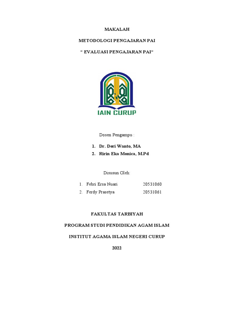 Makalah 12 - Metodologi - PAI 5C | PDF | Karier & Perkembangan