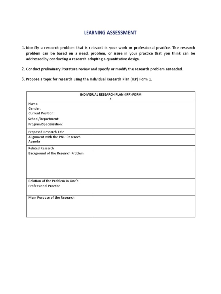 IRP Form 1 | PDF | Science | Cognition