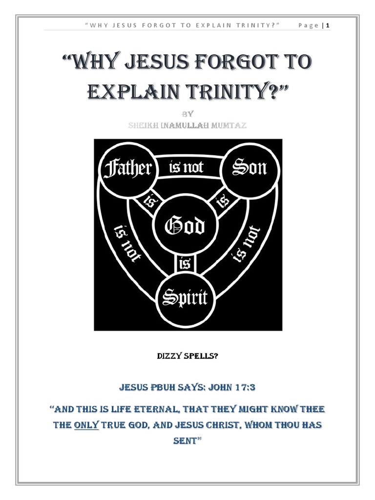 Why Jesus Forgot To Explain Trinity (By Inamullah Mumtaz) | Download ...