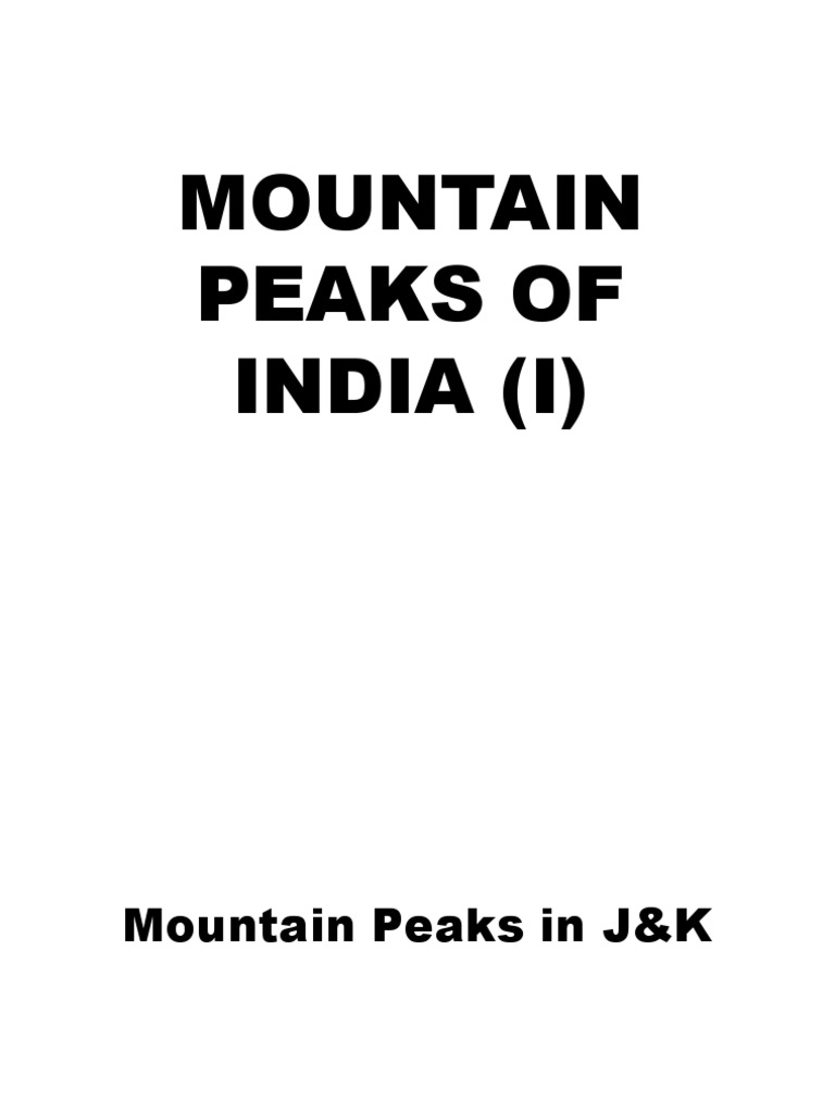 Mountain Peaks of India (I) | PDF | Himalayas | Mountains