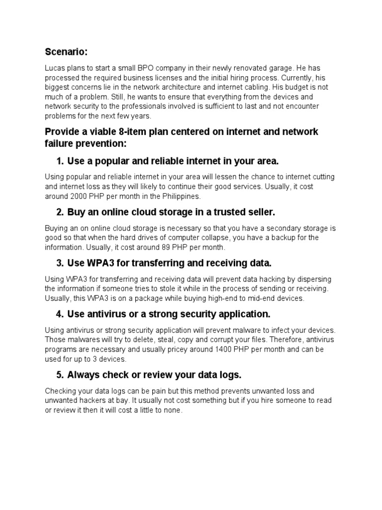 A Reliable Network Architecture: An 8-Point Plan for Lucas' New Small ...