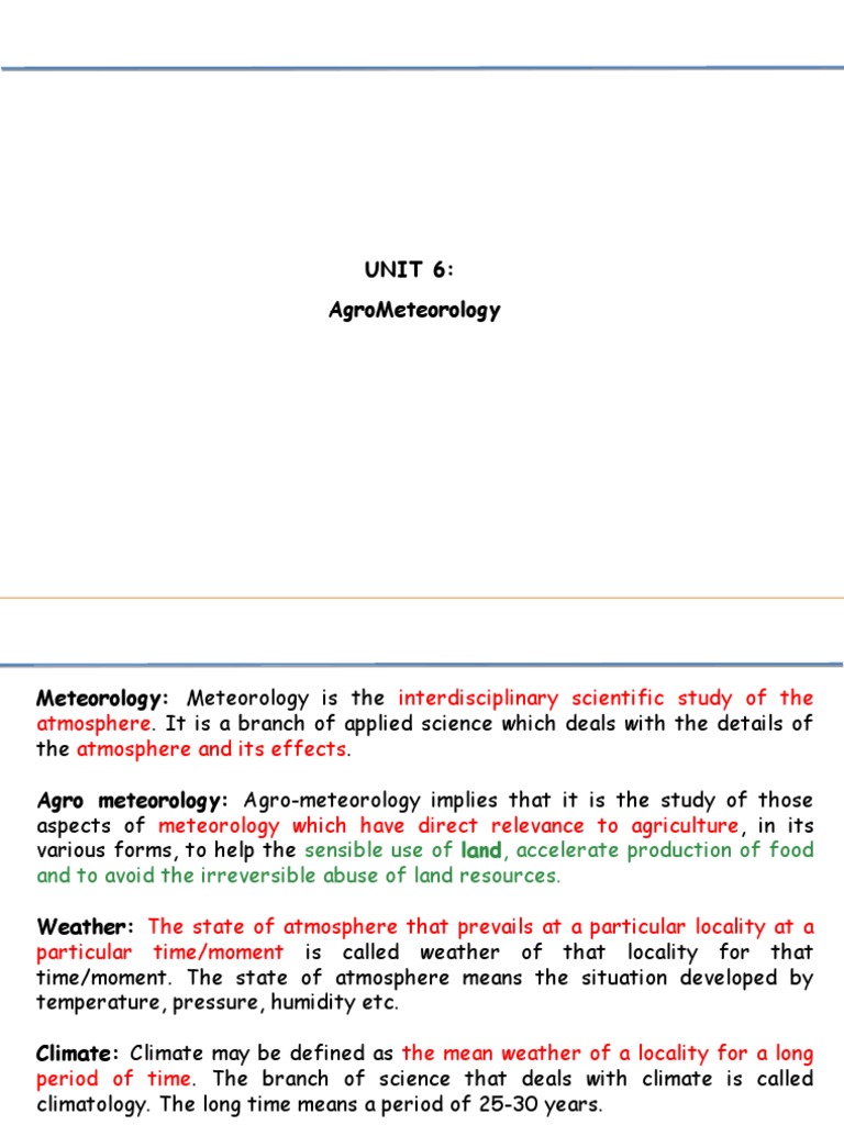 Introduction to AgroMeteorology | PDF | Precipitation | Ice