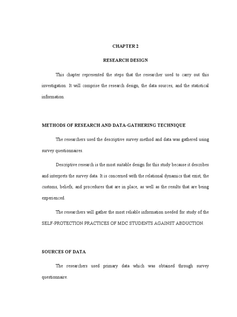 Chapter 2 Research Design | PDF | Data | Survey Methodology