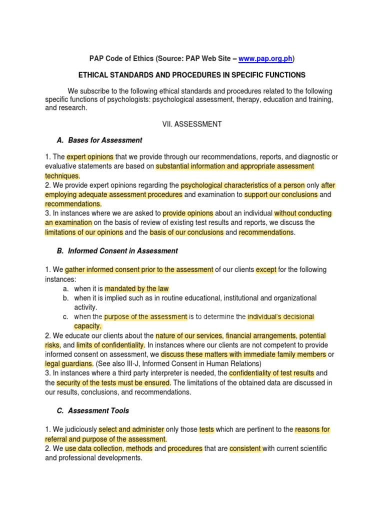 2 Module 2 2 Ethical Considerations in Psychological Assessment | PDF ...