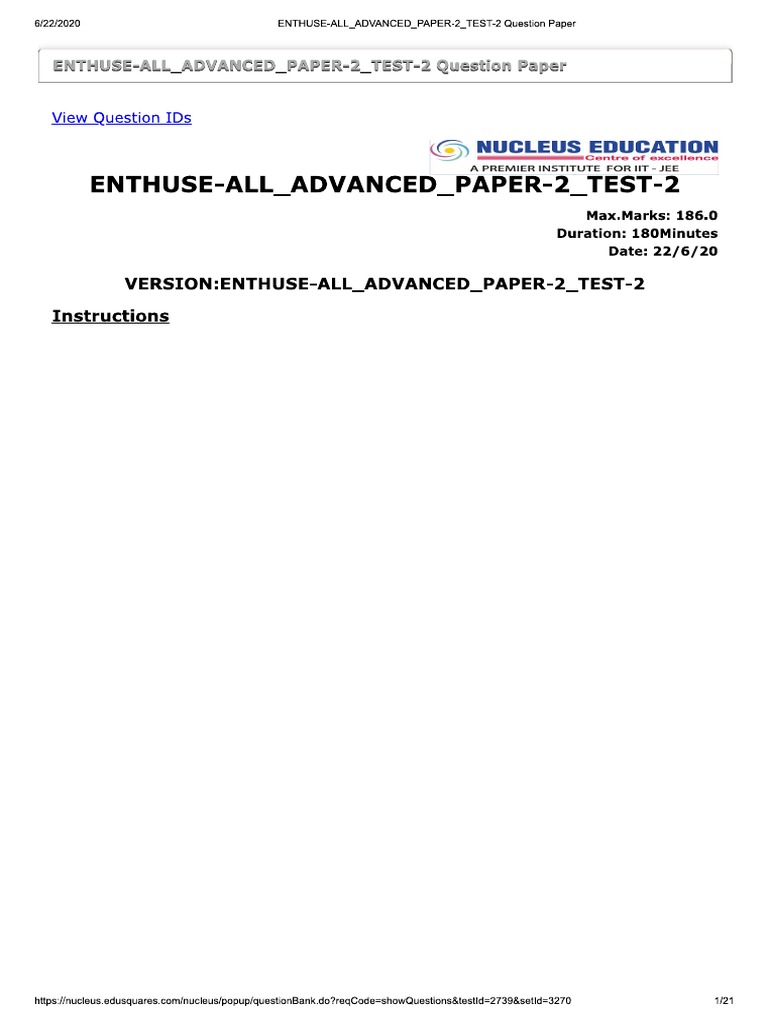 Enthuse - 22-06-20 - 2739 Enthuse 6 April Paper 2 | PDF