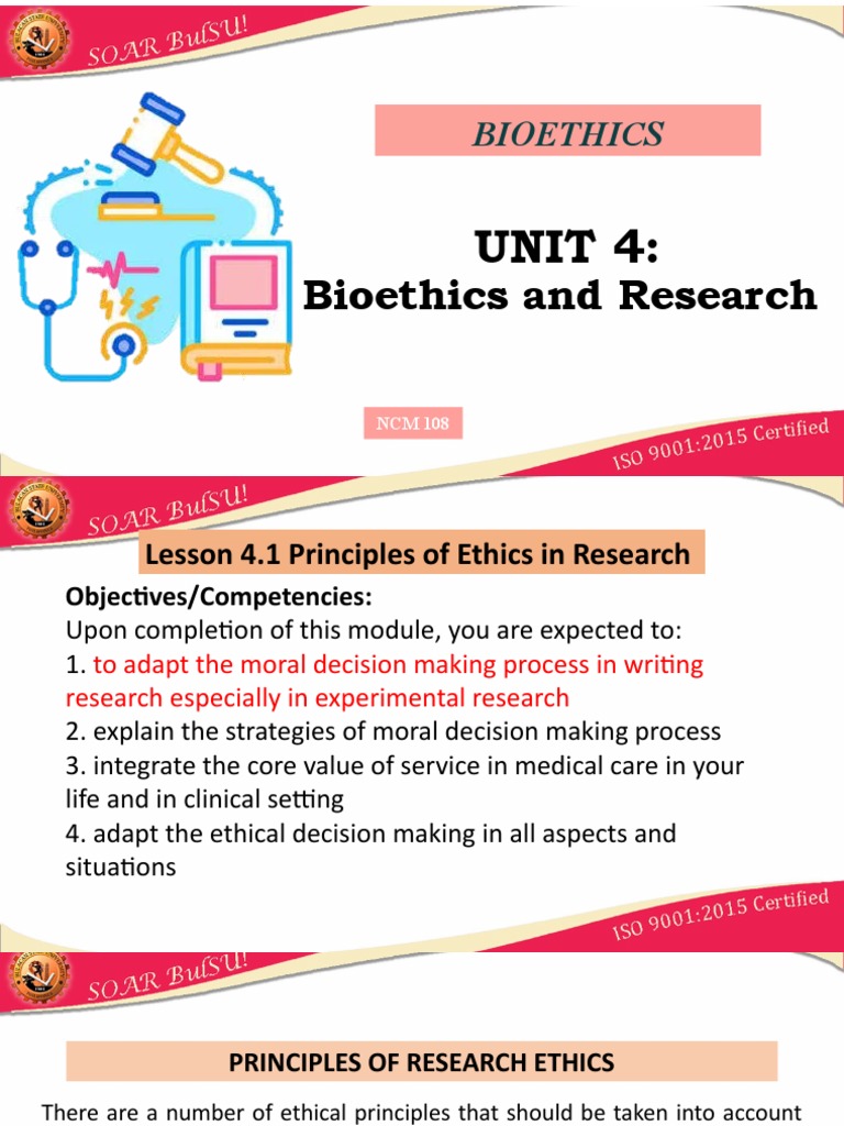 Unit 4 Bioethics BSN Con | PDF | Informed Consent | Bioethics