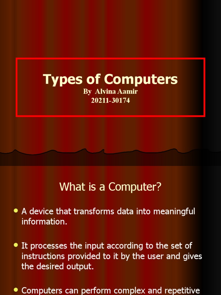 Types of Computers | PDF | Microcomputers | Personal Computers Types of Computers | PDF | Microcomputers | Personal Computers