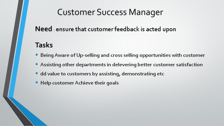 Customer Success Manager: Tasks Need | PDF