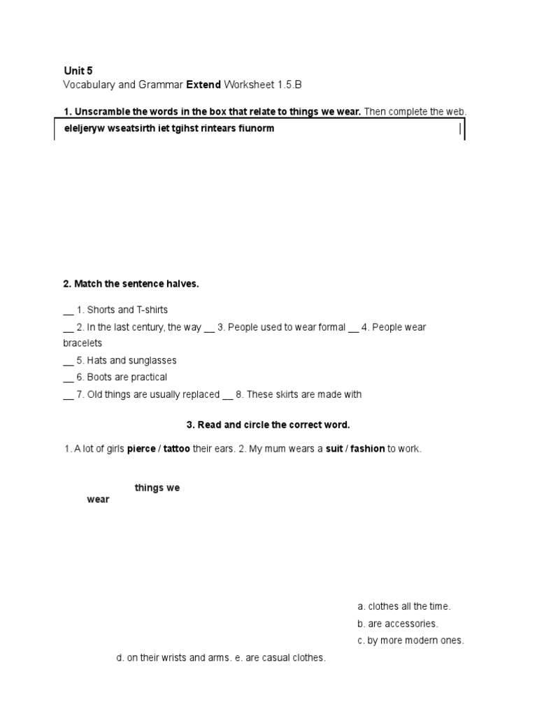 Copia de Impact - 1 - Unit - 5 - V - and - G - Extend - Worksheet - 1.5 ...