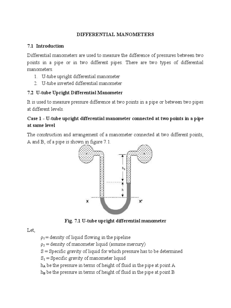 Differential Manometers Explained | PDF | Art | Science & Mathematics