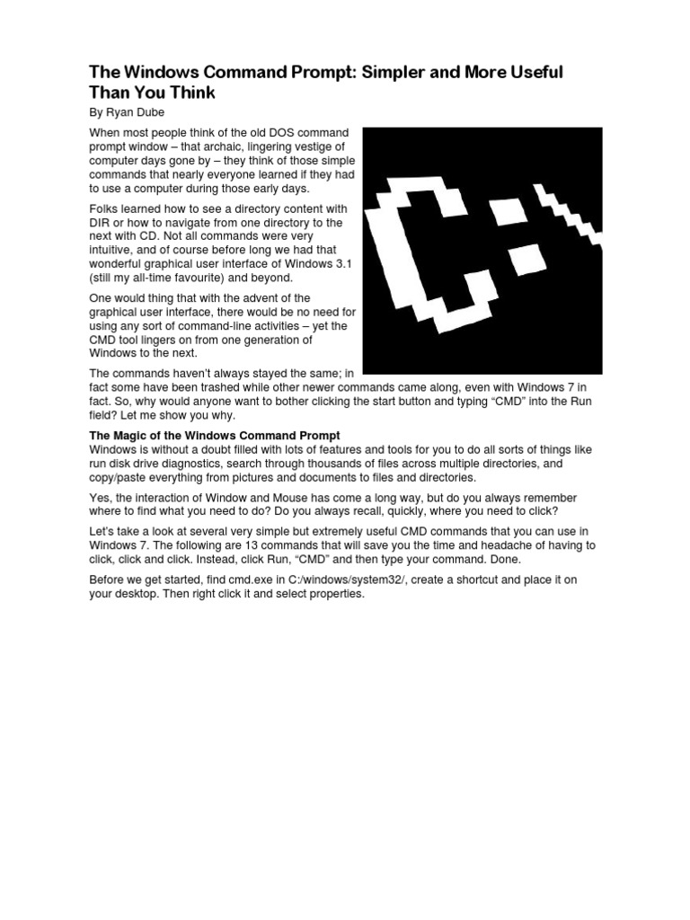 The Windows Command Prompt Pdf Command Line Interface Graphical User Interfaces
