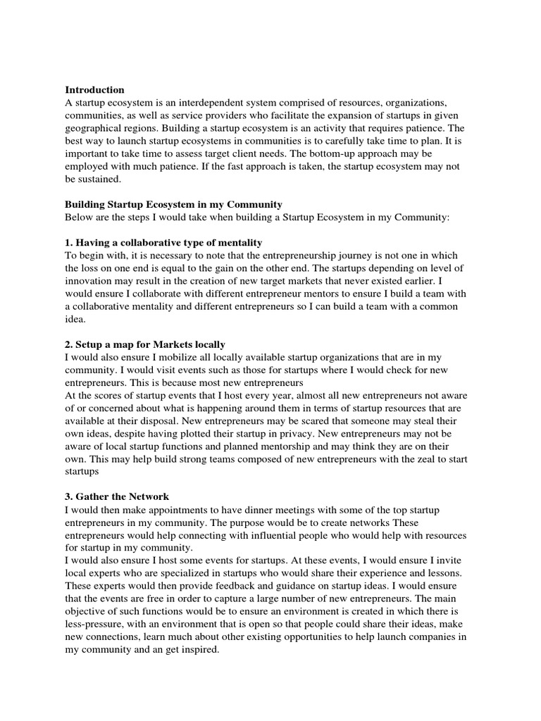 Entrepreneurship Assignment | PDF | Startup Company | Small Business ...