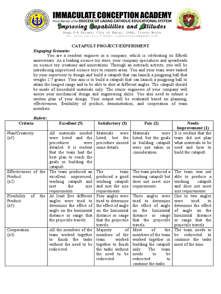 Designing an Effective Catapult: Applying the Principles of Projectile ...