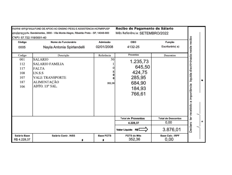Holerite Nayla Setembro | PDF