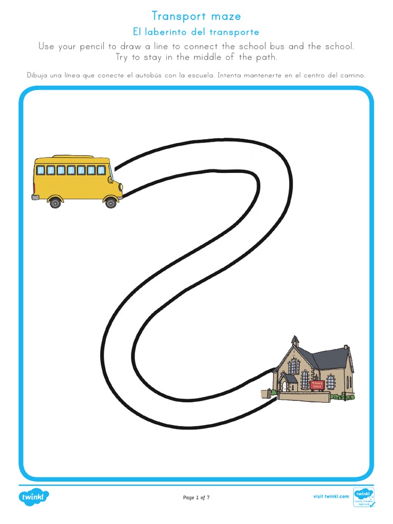 Sa T T 8005 Transport Pencil Control Path Activity Sheets Us English ...