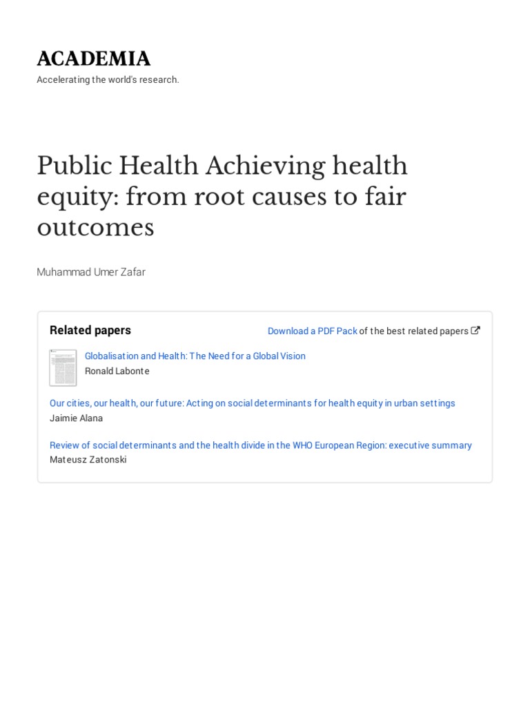 Achieving - Health - Equity... With Cover Page v2 | PDF | Poverty ...