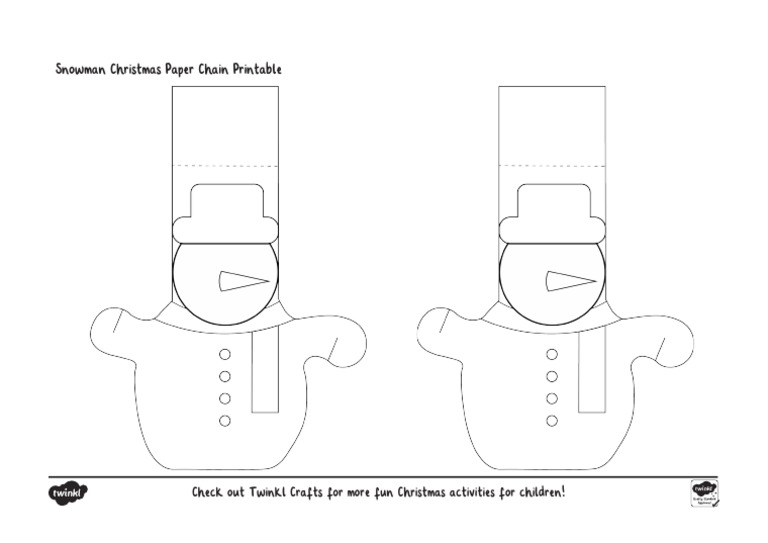 Snowman Paper Chain Printable | PDF