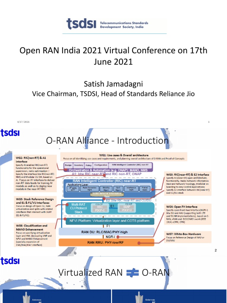 Seesion2 Satish Jamadagni Open-RAN | PDF | Computer Network | Computer Networking