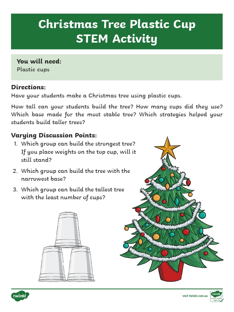 Christmas Tree Plastic Cup STEM Activity | PDF