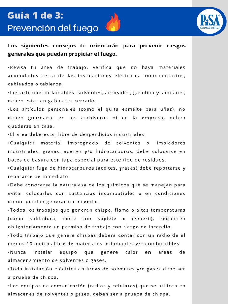 Guía 1-Prevención de Incendios | PDF