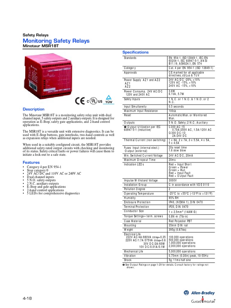 MSR18T | PDF | Relay | Alternating Current