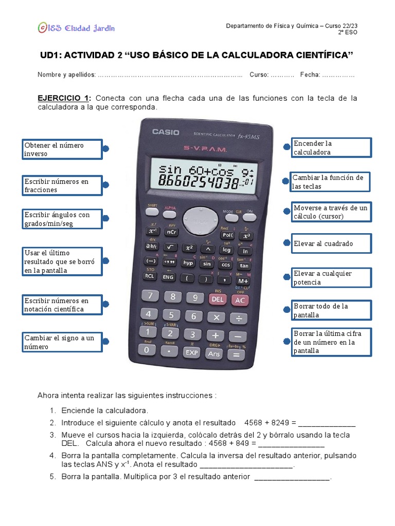 Uso Calculadora Científica | PDF | Calculadora | Raíz cuadrada