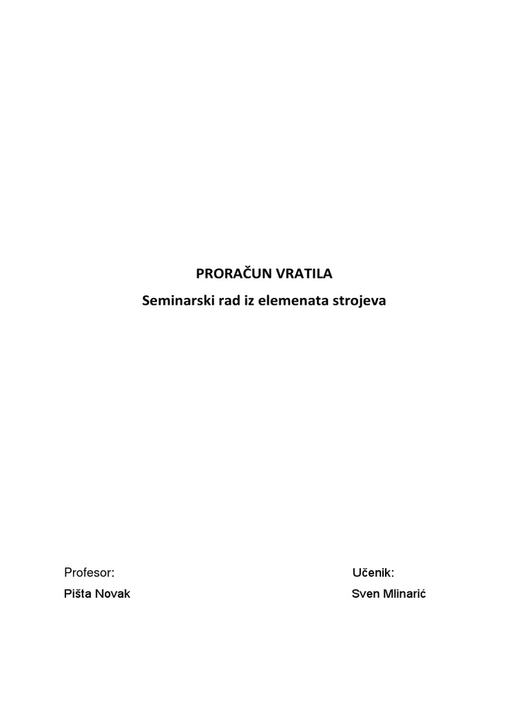 Proračun Vratila | PDF