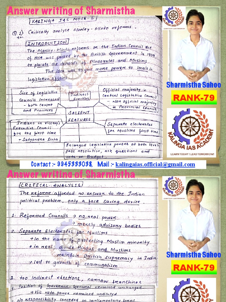 Answer Writing of Toppers (Kalingaias) | PDF