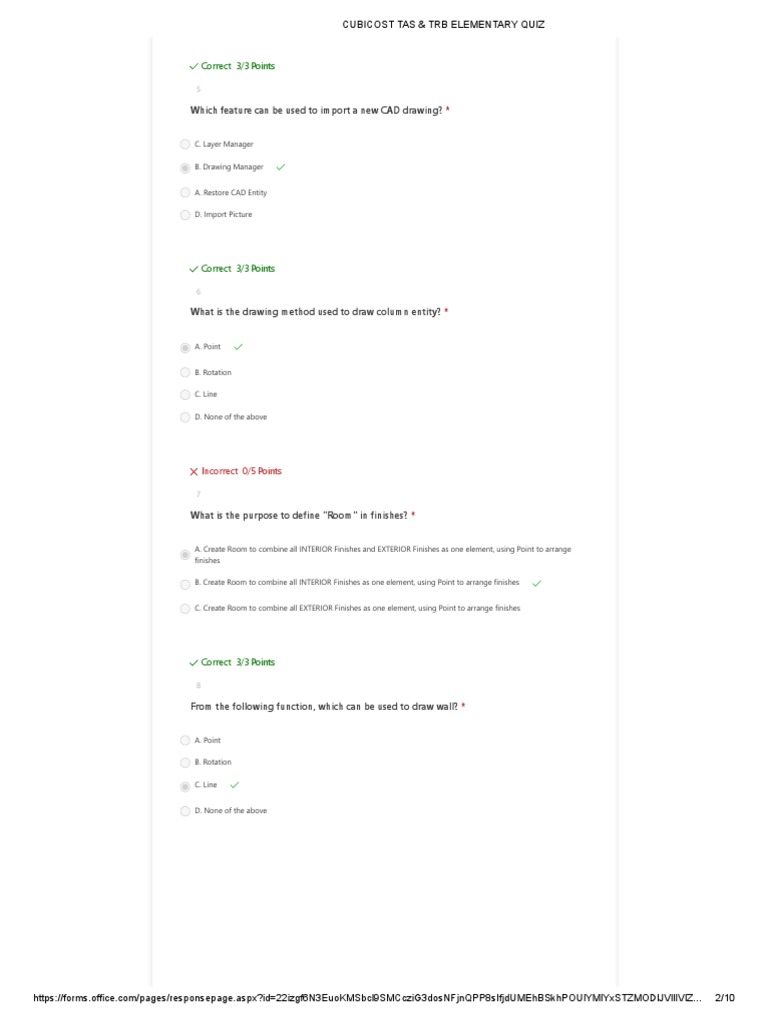 Cubicost Tas & TRB Elementary Quiz - Answer | PDF | Software | Computing
