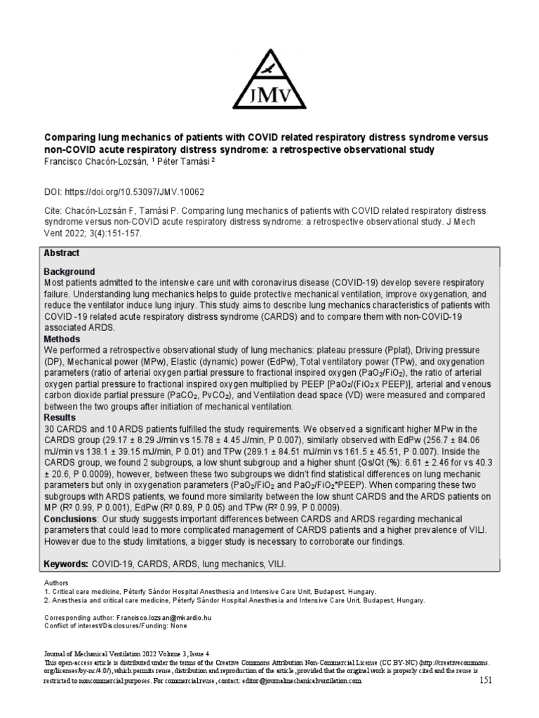 ARDS Vs CARDS | PDF | Respiratory System | Pulmonology