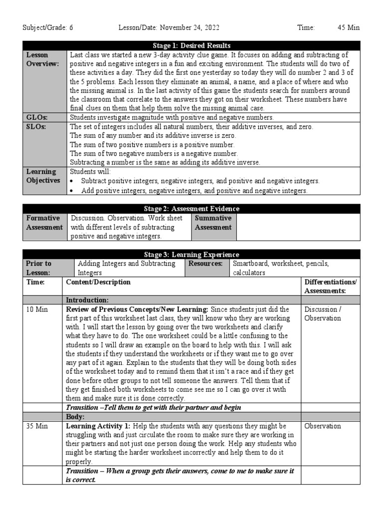 ps1 Math Lesson Four | PDF | Career & Growth