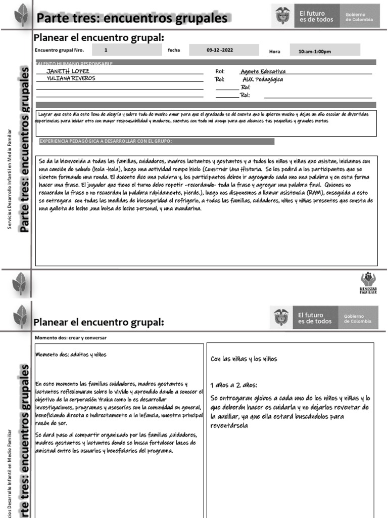 Parte Tres: Encuentros Grupales: Planear El Encuentro Grupal | PDF