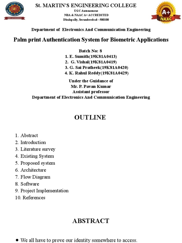 First Review PPT (Mini Project) | PDF | Fingerprint | Biometrics