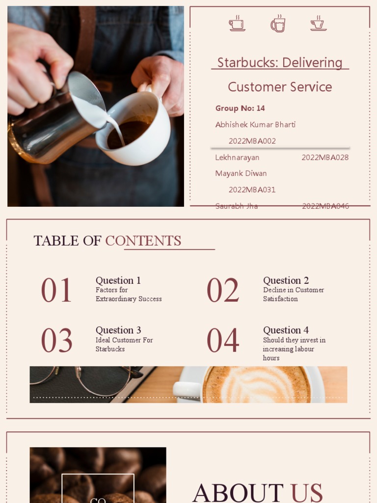 Starbucks: Delivering Customer Service: Group No: 14 | PDF | Starbucks ...