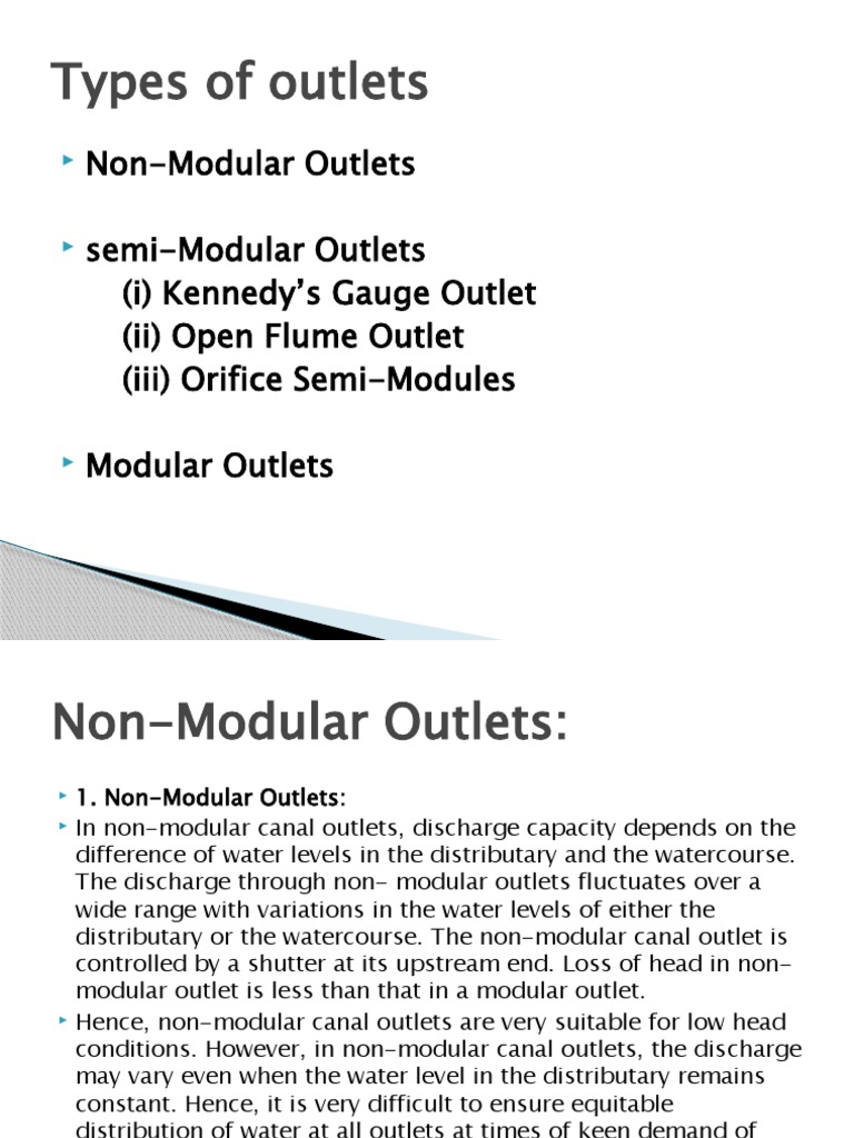 Types of Outlets | PDF | Stream | Water