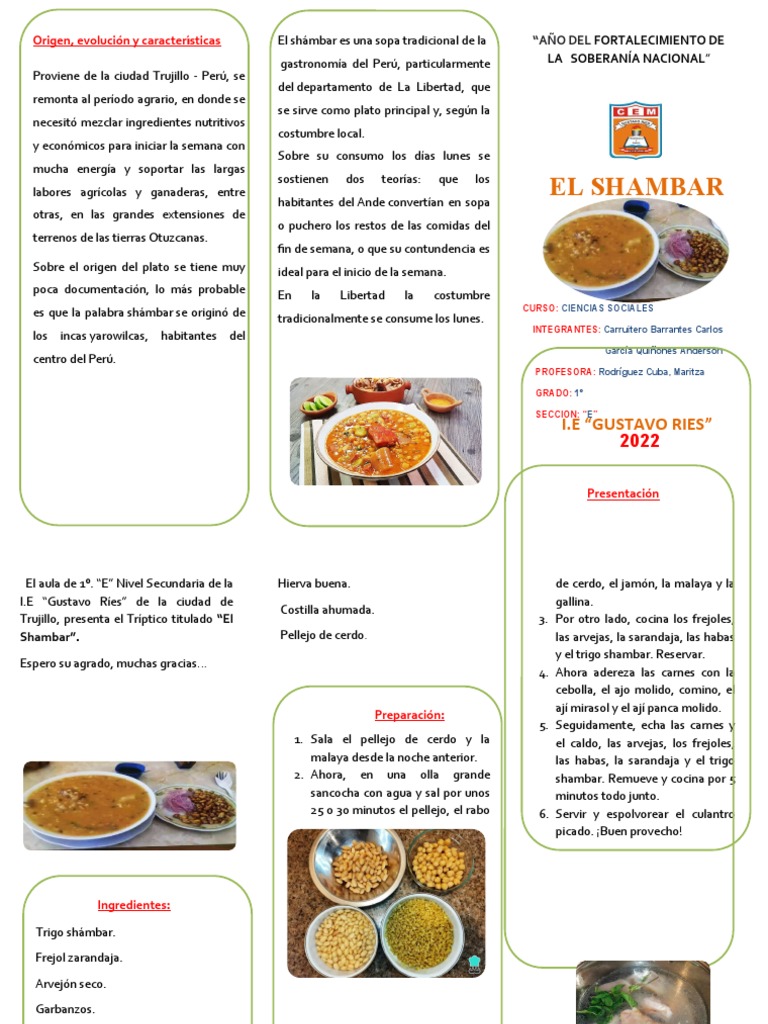 El origen y tradición del shámbar, una sopa peruana nutritiva | PDF ...